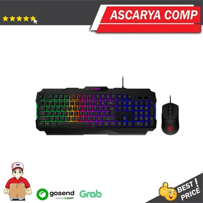 Jual Keyboard Mouse Gaming MSI FORGE GK100 COMBO 4 DPI upto 6400DPI RGB ...