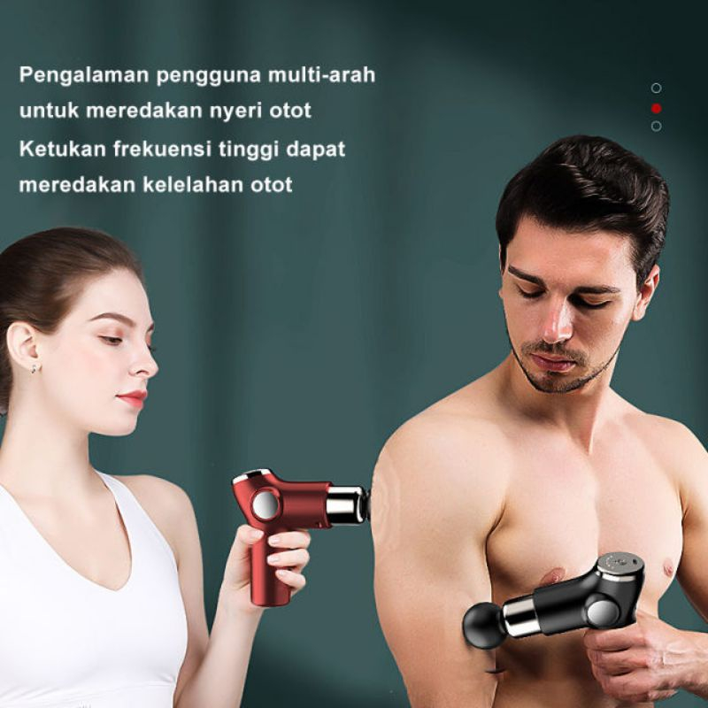 Jual Mesin Pijat Elektrik Massage Gun Terapi Otot 4 mata Kepala Pijat ...