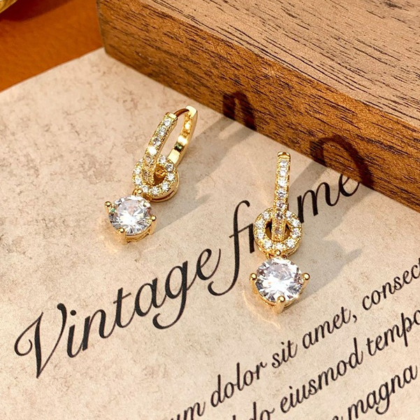 Jual Anting Hoops Wanita Emas Muda Anti Karat Crystal Perak Asli Cantik ...