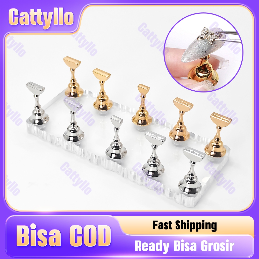 Jual 1 Set Nail Stand Display Kuku Palsu Nail Stand Holder Magnetic ...
