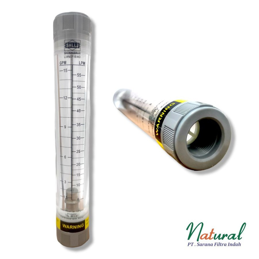 Jual Flow Meter / Rotameter 0,5 - 5 GPM, In Dan Out 1/2 Inch Model Pipa ...