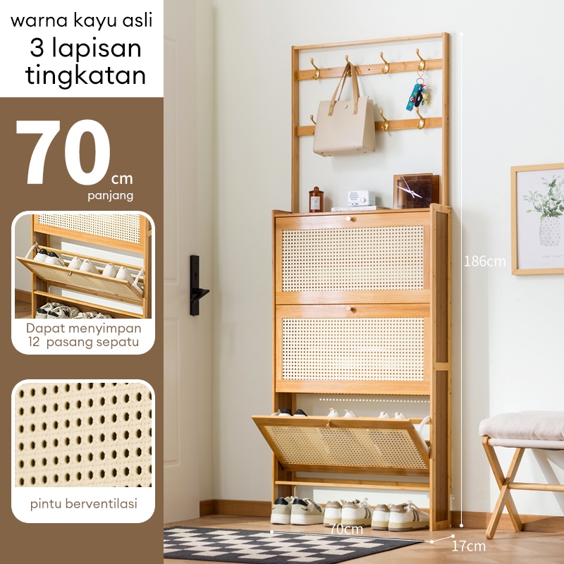 Jual Lemari Sepatu Rak Sepatu Serbaguna Rak Sepatu Lipat Kayu Sepatu ...