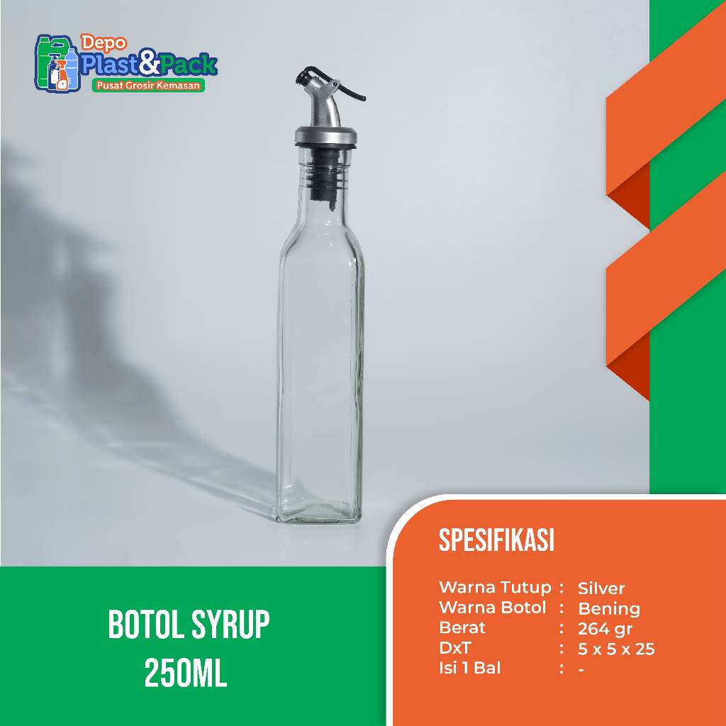 Jual Botol Syrup Kaca 250ml - Botol Minyak Sayur Kaca Kemasan 250ml ...