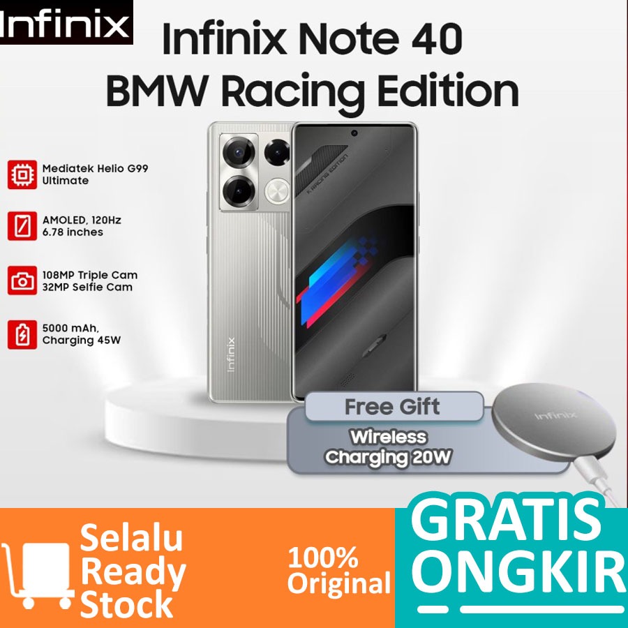 Jual Infinix Note 40 BMW Racing Edition (RAM 8GB, ROM 256GB, AMOLED, 108MP Camera) Garansi resmi ...