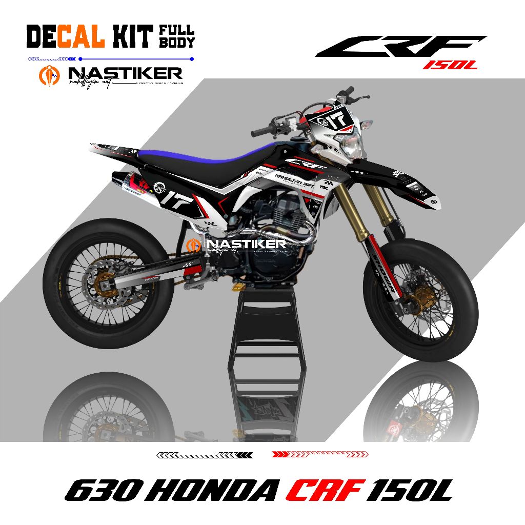 Jual Decal CRF 150 L Hitam putih trend baru - stiker decal crf ful body simple bisa custom ...