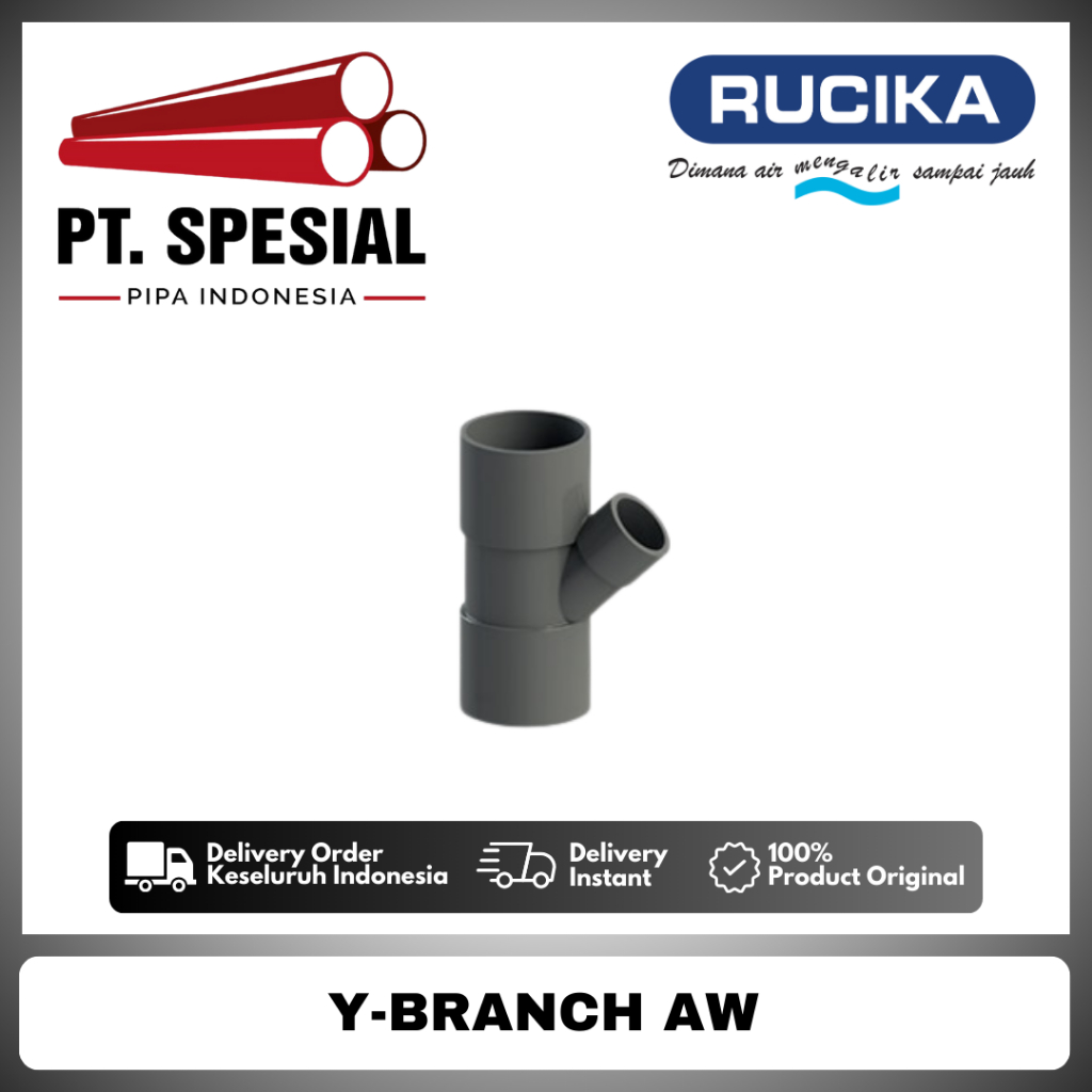 Jual Tee Y AW 4 x 3 Inch PVC Rucika / Vlok Tee Y PVC / Y-Branch PVC / Y Branch AW -12 | Shopee ...