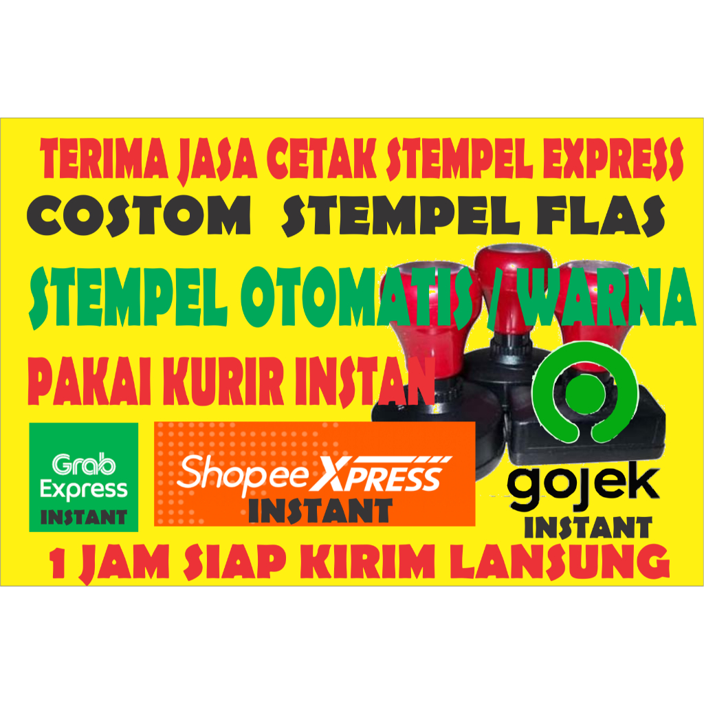Jual Stempel otomatis / stempel plash / stempel warna 1 warna ukuran ...