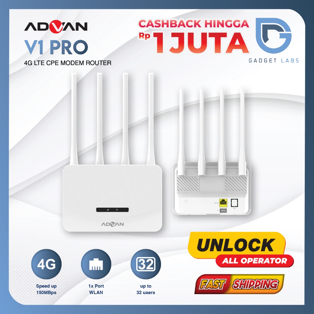 Jual ADVAN V1 PRO Modem Router Wifi Wireless CPE 4G LTE 150 Mbps | Unlock All Operator | Shopee ...