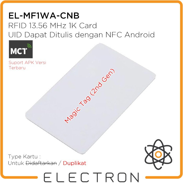 Jual RFID 13.56 MHz 1K Card Android Rewritable UID NFC Writable Clone Copy kartu Akses Mifare ...