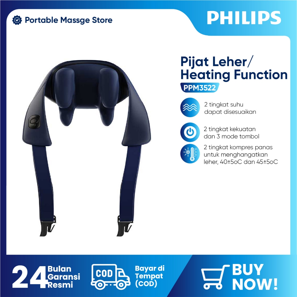 Jual Philips Massager PPM3522 Neck Pijat Bahu Dan Leher Shoulder ...