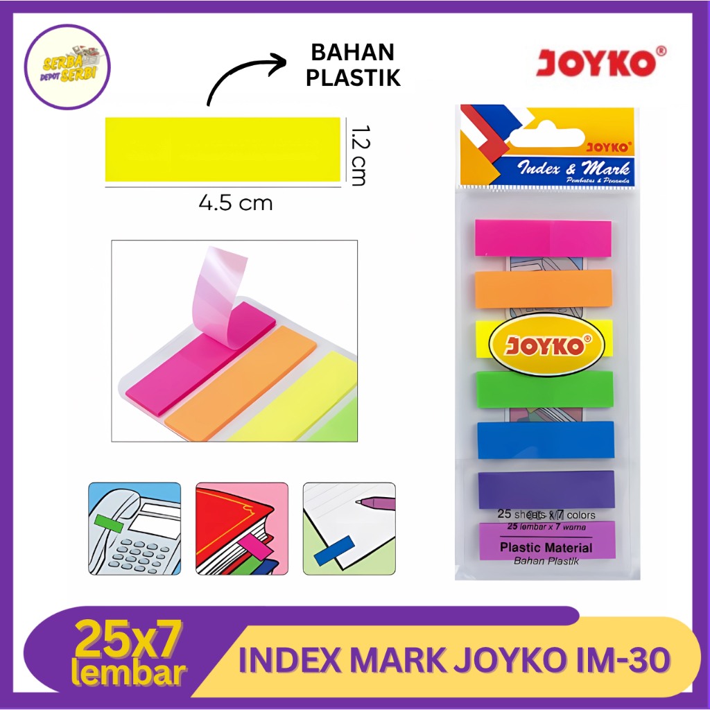 Jual Index Mark IM-30 Joyko Plastik Sticky Notes Penanda Pembatas Buku ...