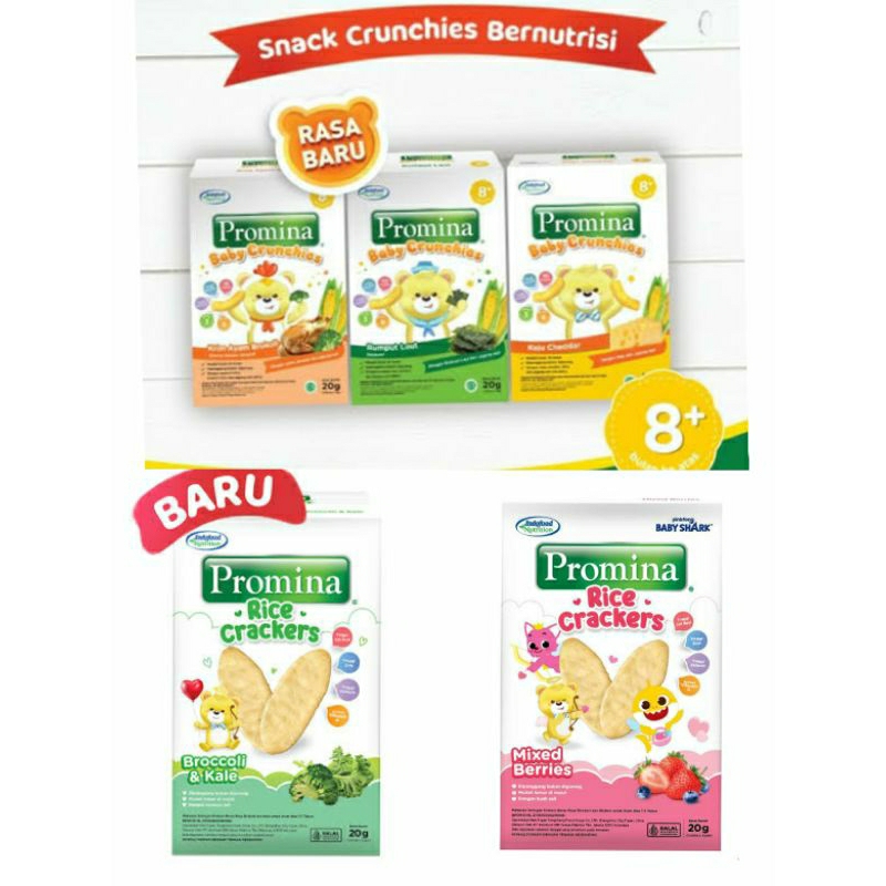 Jual Promina baby crunchies snack bayi 20gr / RICE CRACKERS broccoli ...