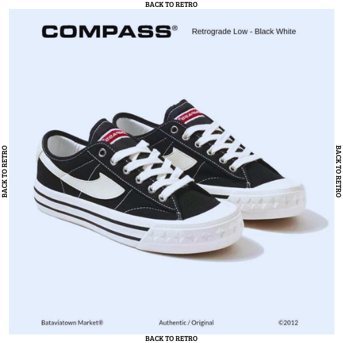 Jual Sepatu Compass Retrograde Low Black White / Sepatu Compass ...