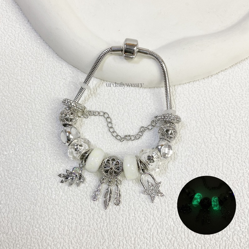 Jual Gelang Pandora Premium Stainless Steel Charms Bracelet Anti-Karat ...