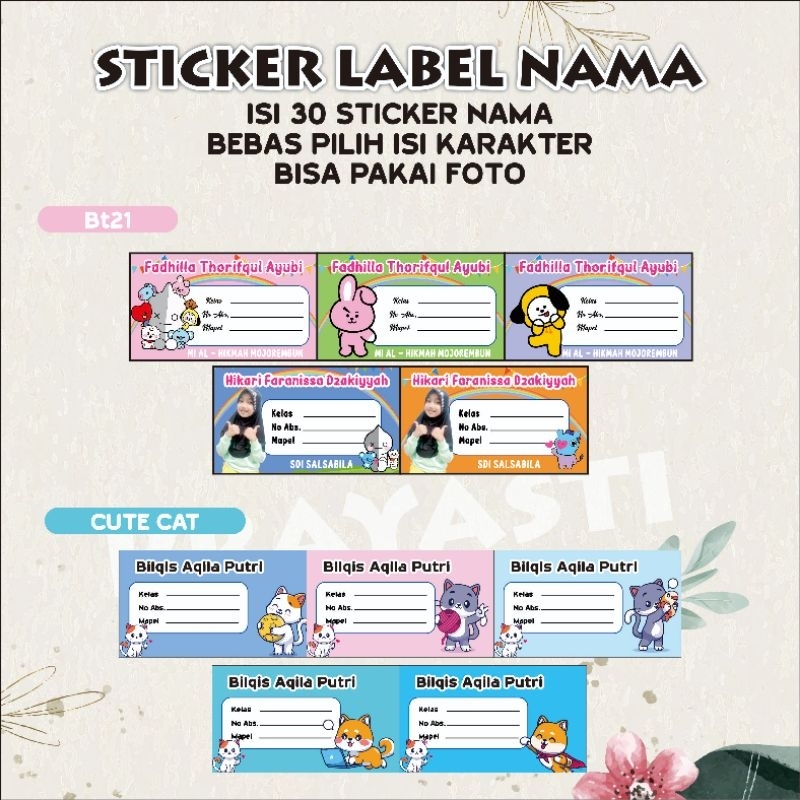 Jual STICKER LABEL MAPEL TEMA KARAKTER (ISI 30PCS) | Shopee Indonesia