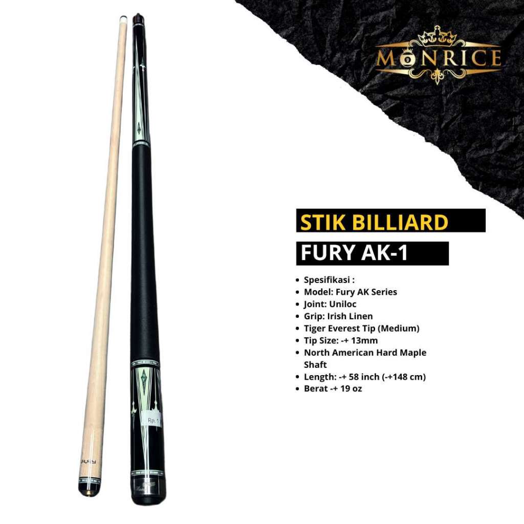 Jual Stick Billiard Fury TY AK1 Hitam | Cue Stick Billiard | Shopee ...