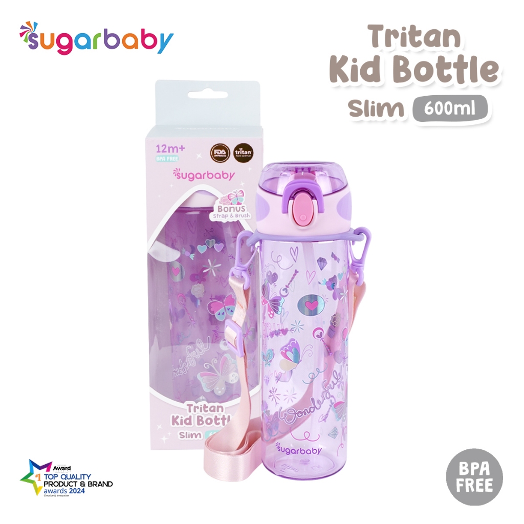 Jual Sugarbaby Tritan Kid Bottle Slim 600 ml botol minum anak BPA free Aman/Sedotan awet/Premium ...