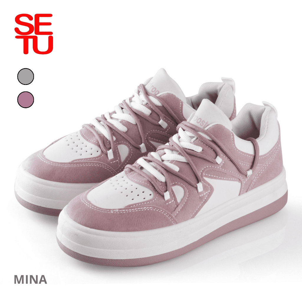 Jual SETU Mina Sepatu Sneakers Kets Wanita Tebal Shoes Perempuan Remaja ...