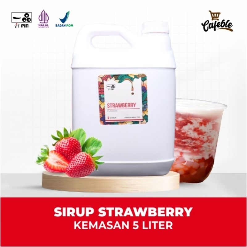 Jual Itpin Sirup Strawberry Stroberi kemasan 5 Liter | Shopee Indonesia