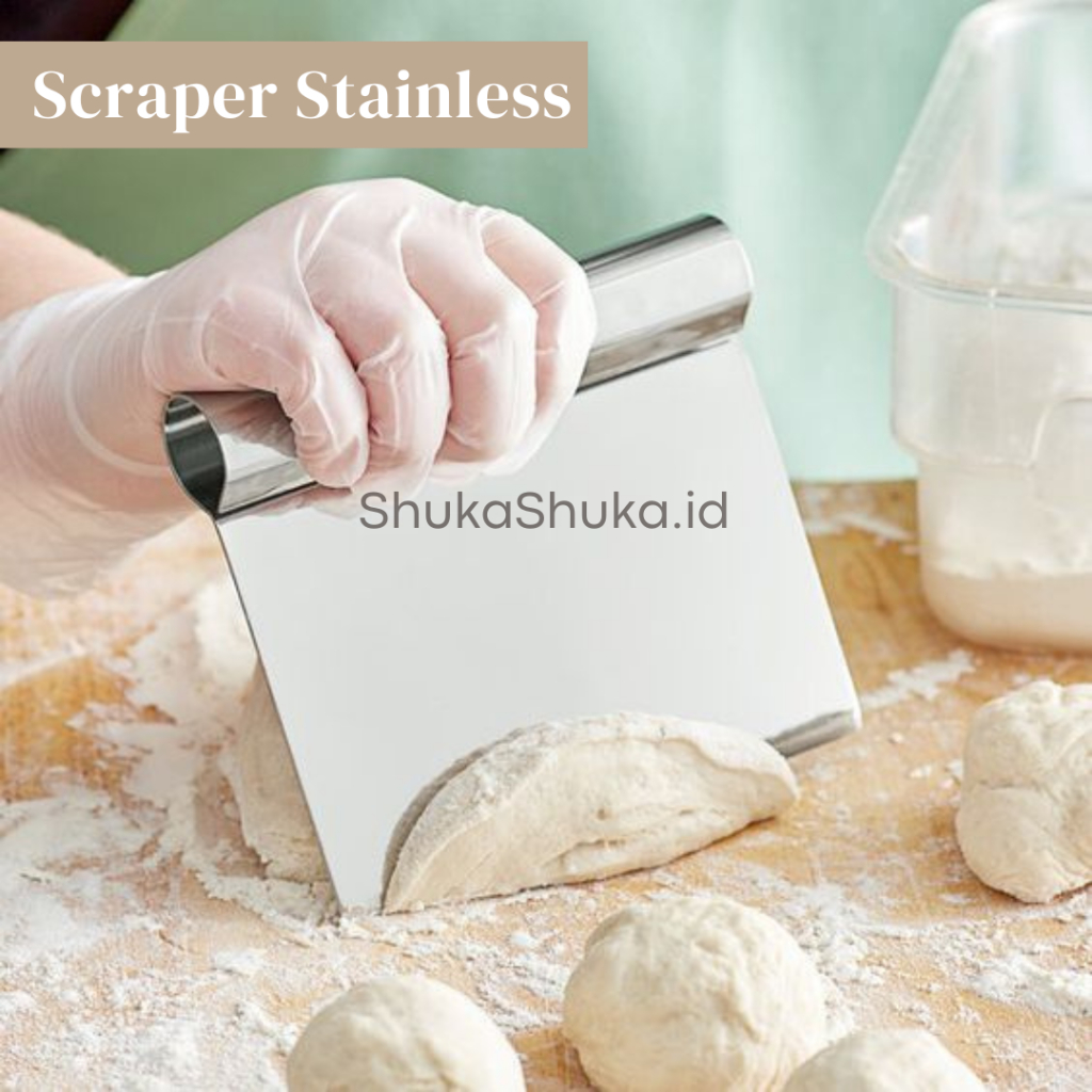 Jual Pemotong Adonan Scraper Stainless Steel 15cm, 28cm, 30cm | Shopee Indonesia