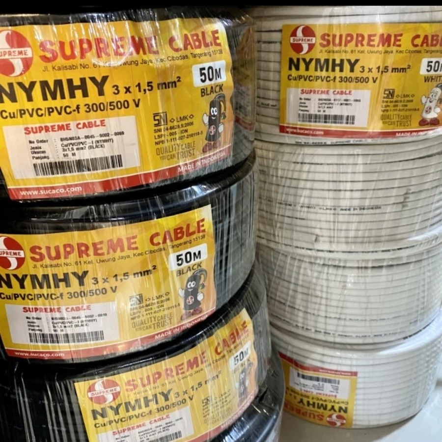 Jual SUPREME NYMHY NYYHY 3x1,5 3x1.5mm Kabel Listrik Serabut | Shopee Indonesia