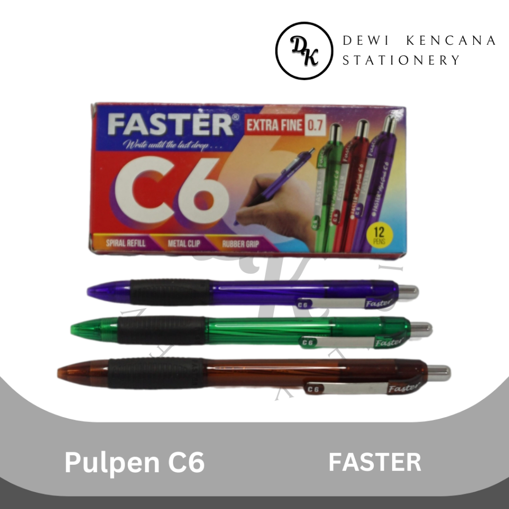 Jual Pulpen FASTER C6 1 Pak Isi 12 Pcs | Shopee Indonesia