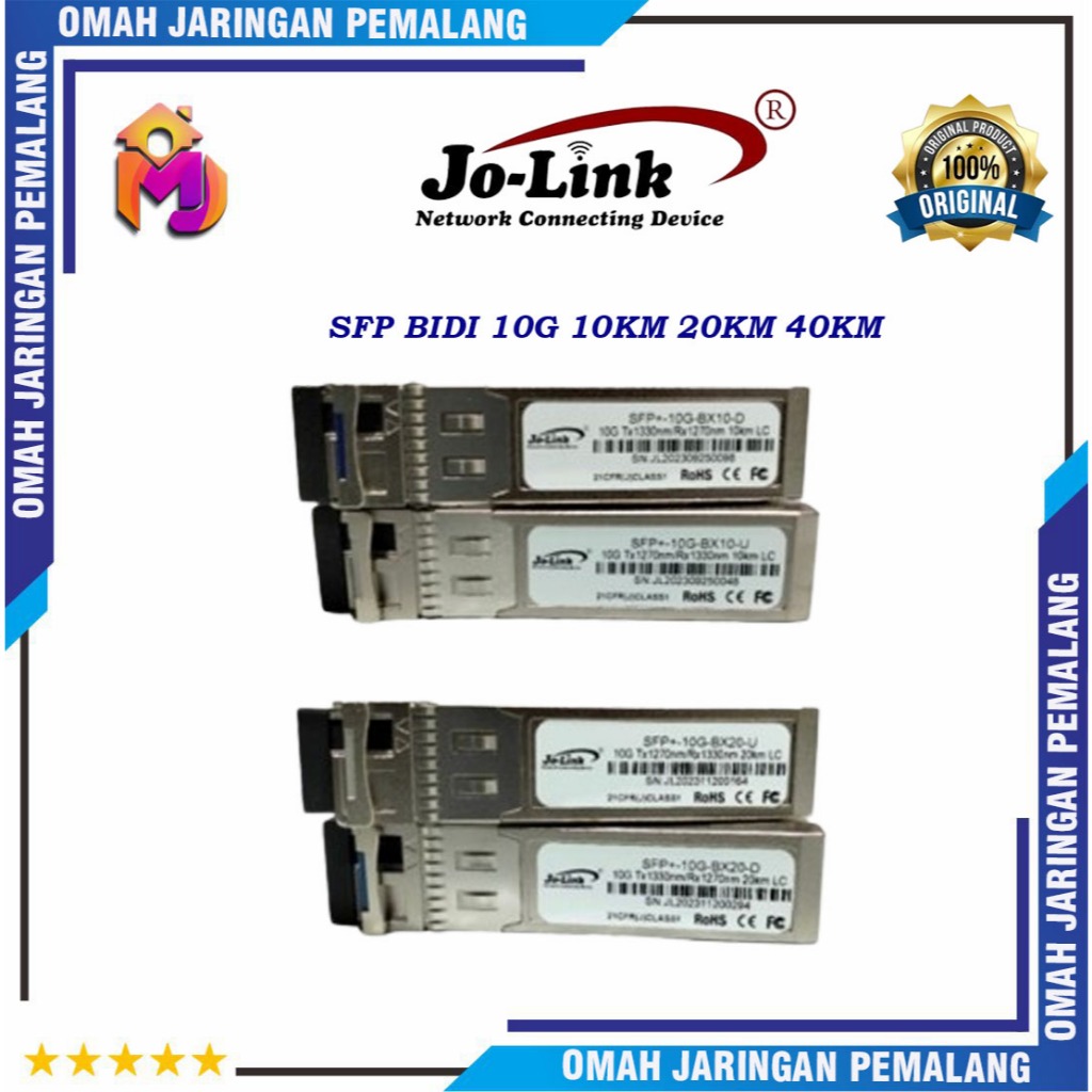 Jual SFP BiDi 10G 10KM 20KM 40KM Konektor LC Merk JOLINK SEPASANG ...