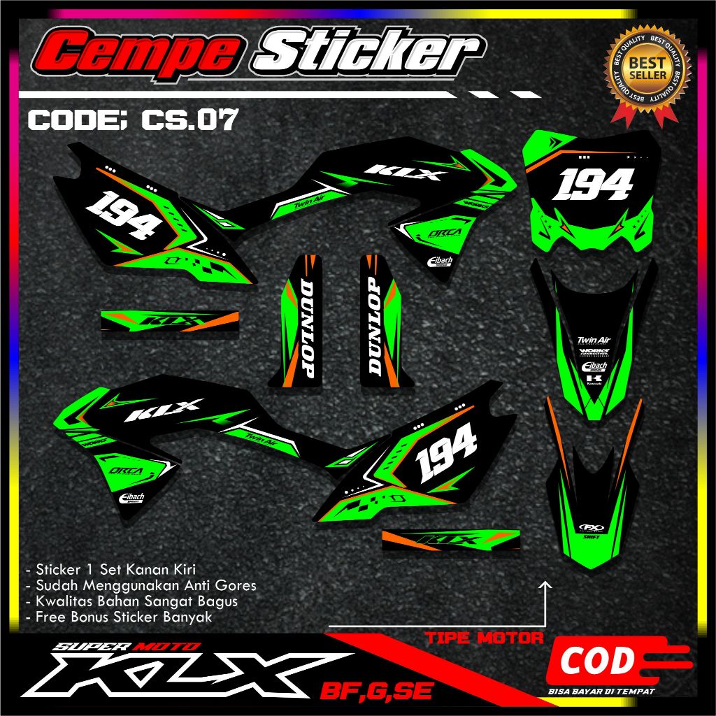 Jual Stiker Lis Variasi KLX Bf, G, Se Decal Striping Standar KLX Bf, G ...