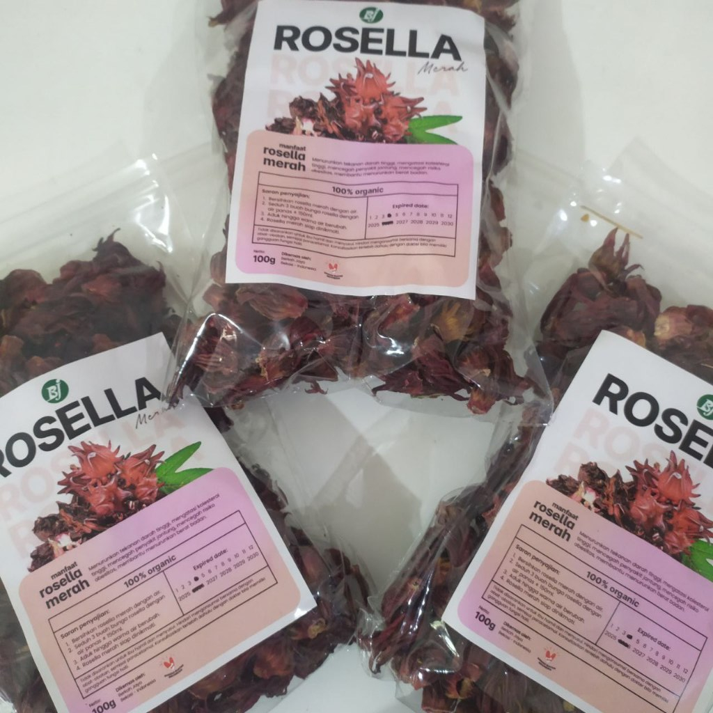 Jual Teh Seduh Bunga Rosella Merah 100 gr Berkualitas / Teh Bunga Rosela Merah Curah / Teh ...