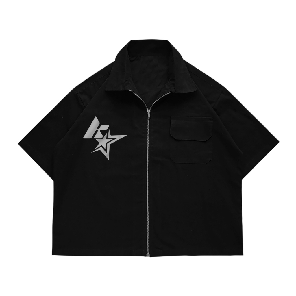 Jual KMBNGCLTH Workshirt KEMEJA ZIPPER Boxy Fit KSTAR | Shopee Indonesia