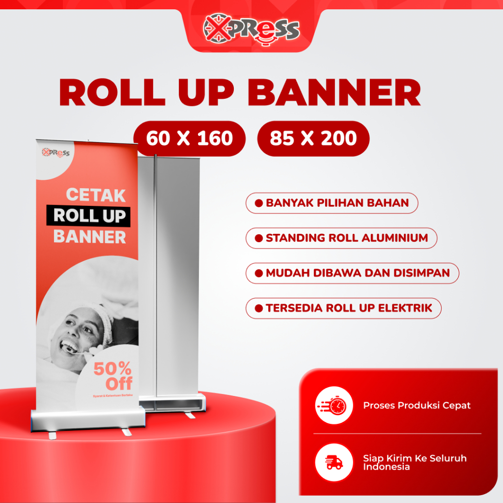 Jual Roll Up Banner 85x200cm / Cetak Roll Up Banner / Banner Portable | Shopee Indonesia