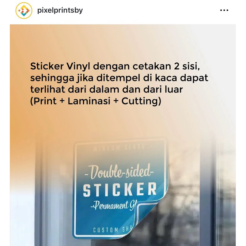 Jual cetak stiker dua sisi double side vinyl | Shopee Indonesia