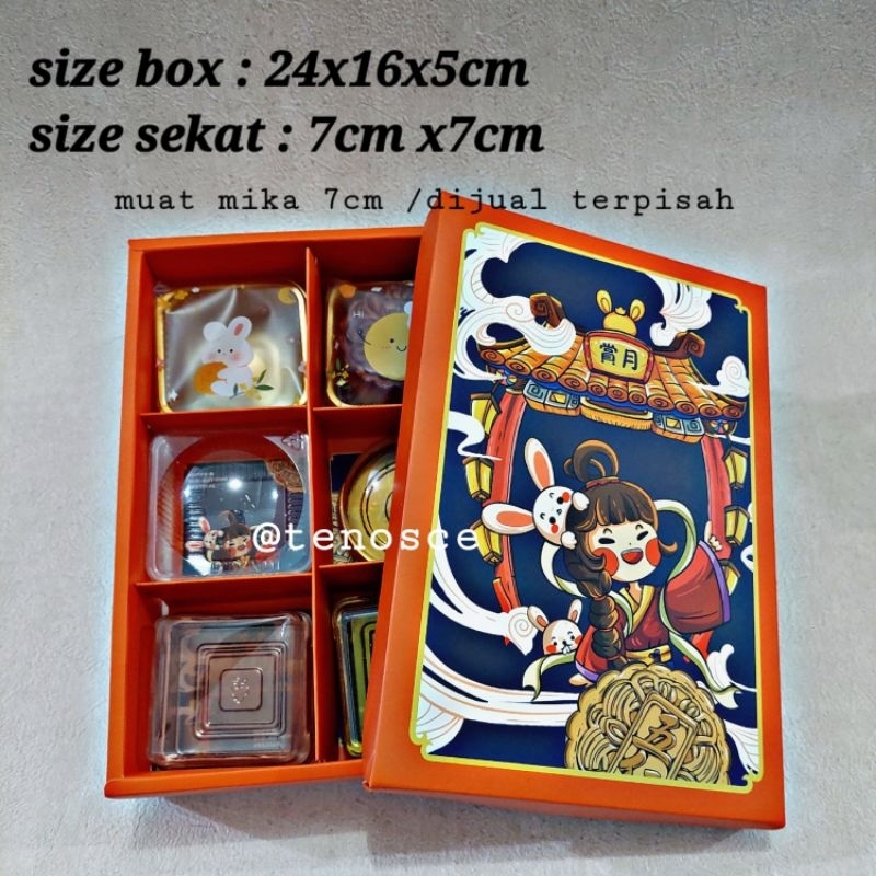 Jual Kotak Dus Box Mooncake Thousand Layer sekat 6 muat 6pcs 50gr 60gr ...
