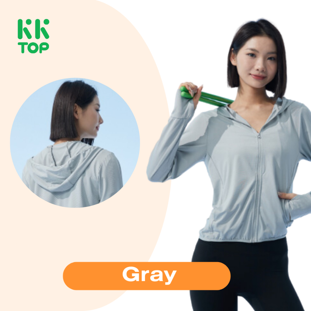 Jual KKTOP Jaket Anti UV Wanita Hoodie Olahraga Jaket Airism Sport UPF50+ | Shopee Indonesia
