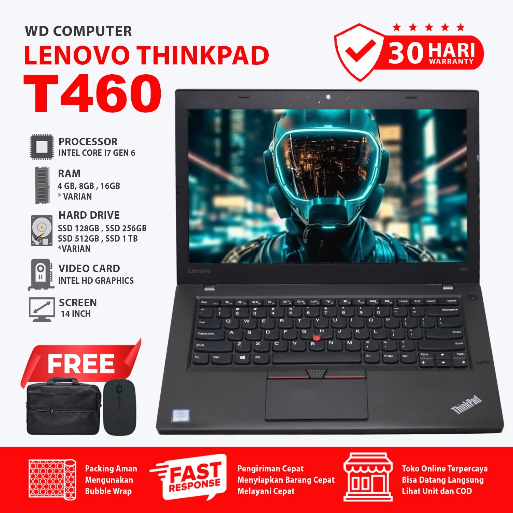 Jual Laptop Lenovo Thinkpad T460 Intel Core I7 Gen 6 RAM 16GB SSD 1TB ...