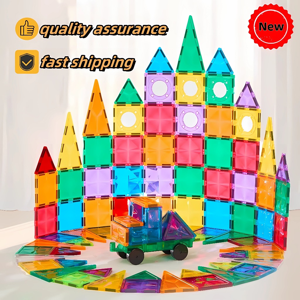 Jual Magnetic Tiles 48/88/120PCS Mainan Magnetic Block Mainan Anak ...