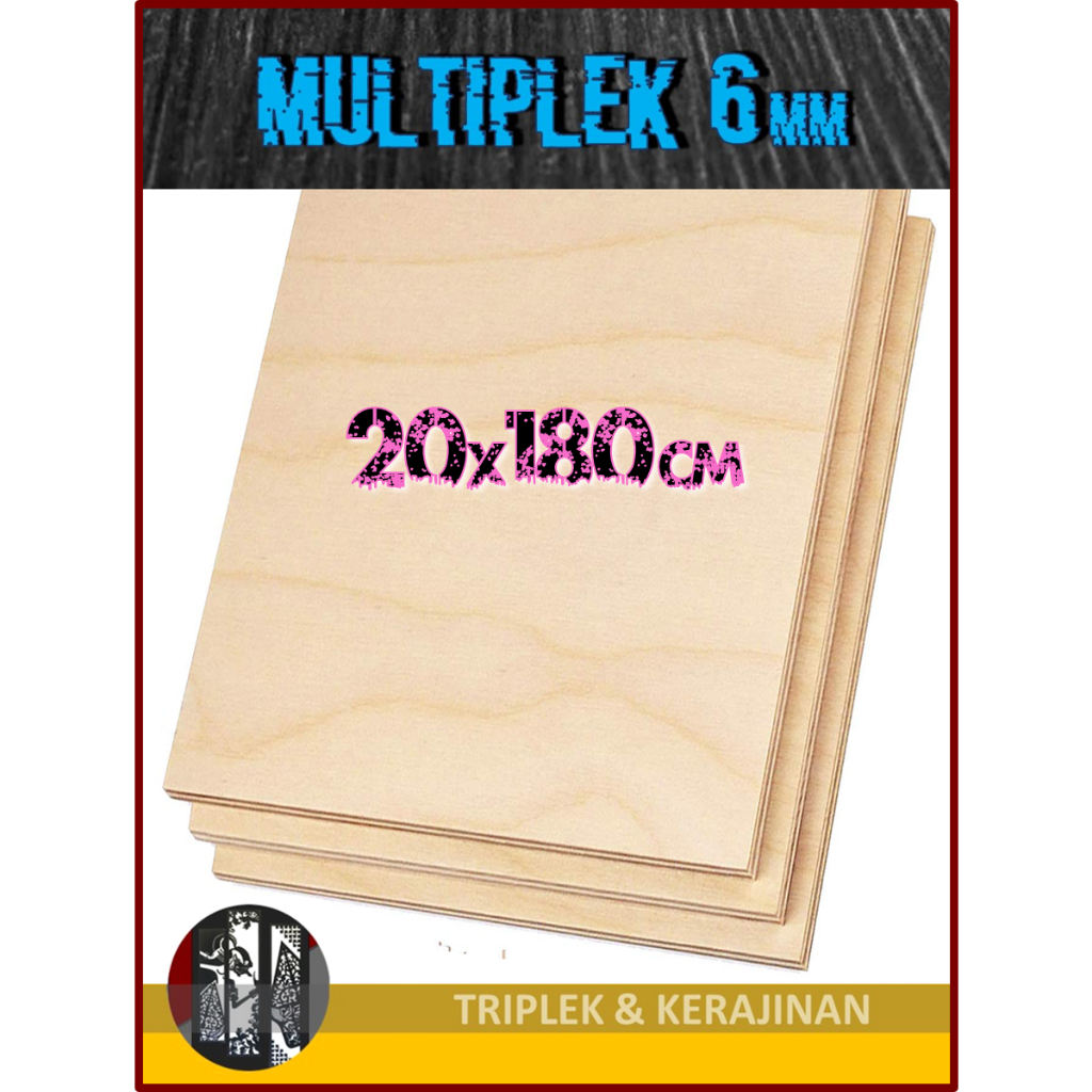 Jual Triplek 6mm 20x180 cm (isi 3 lembar) Kualitas Premium Multiplek 6 ...