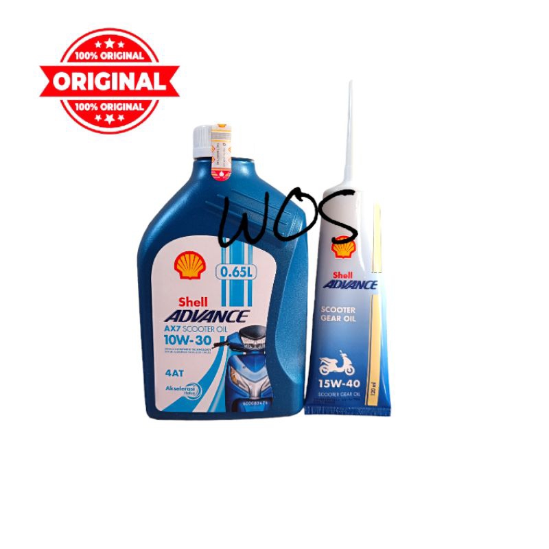 Jual Paket Oli Motor Shell AX7 Matic 10W 30 650ml + Oli Gardan Shell ...