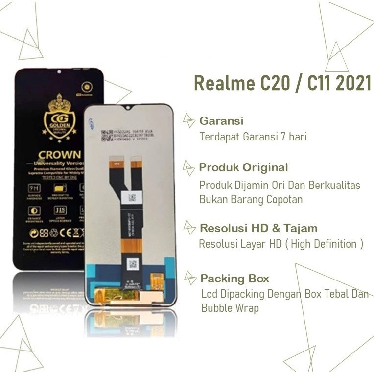 Jual LCD TOUCHSCREEN REALME C20 / C21 /C11 2021 /NARZO 50I ORIGINAL FULLSET | Shopee Indonesia