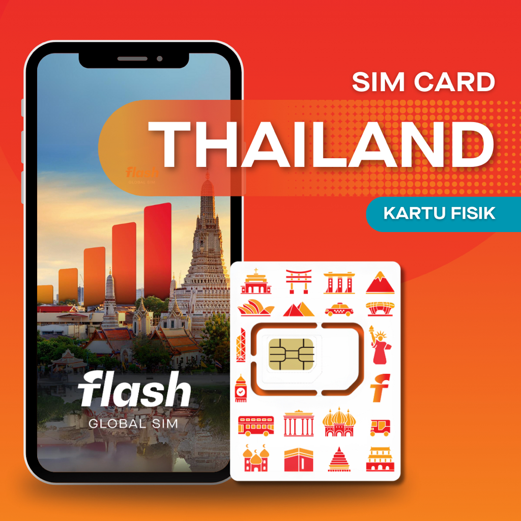 Jual SIM Card THAILAND Unlimited Data Flash Global SIM (Thailand ...