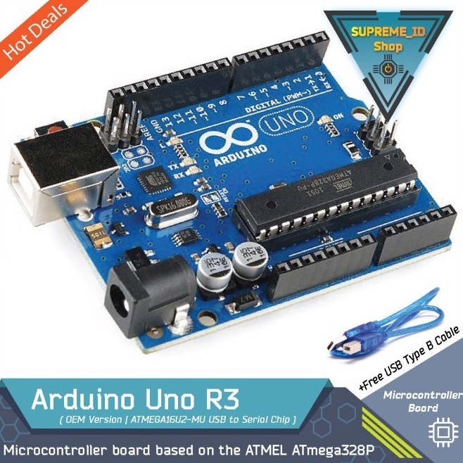 Jual Arduino Uno R3 DIP ATmega328P ATmega16u2 OEM Ori Design Compactible p D1U3 | Shopee Indonesia