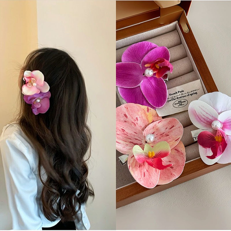 Jual PHALAENOPSIS FLOWER HAIRPIN SIDE HAIR CLIP AKSESORIS JEPIT JEPITAN ...