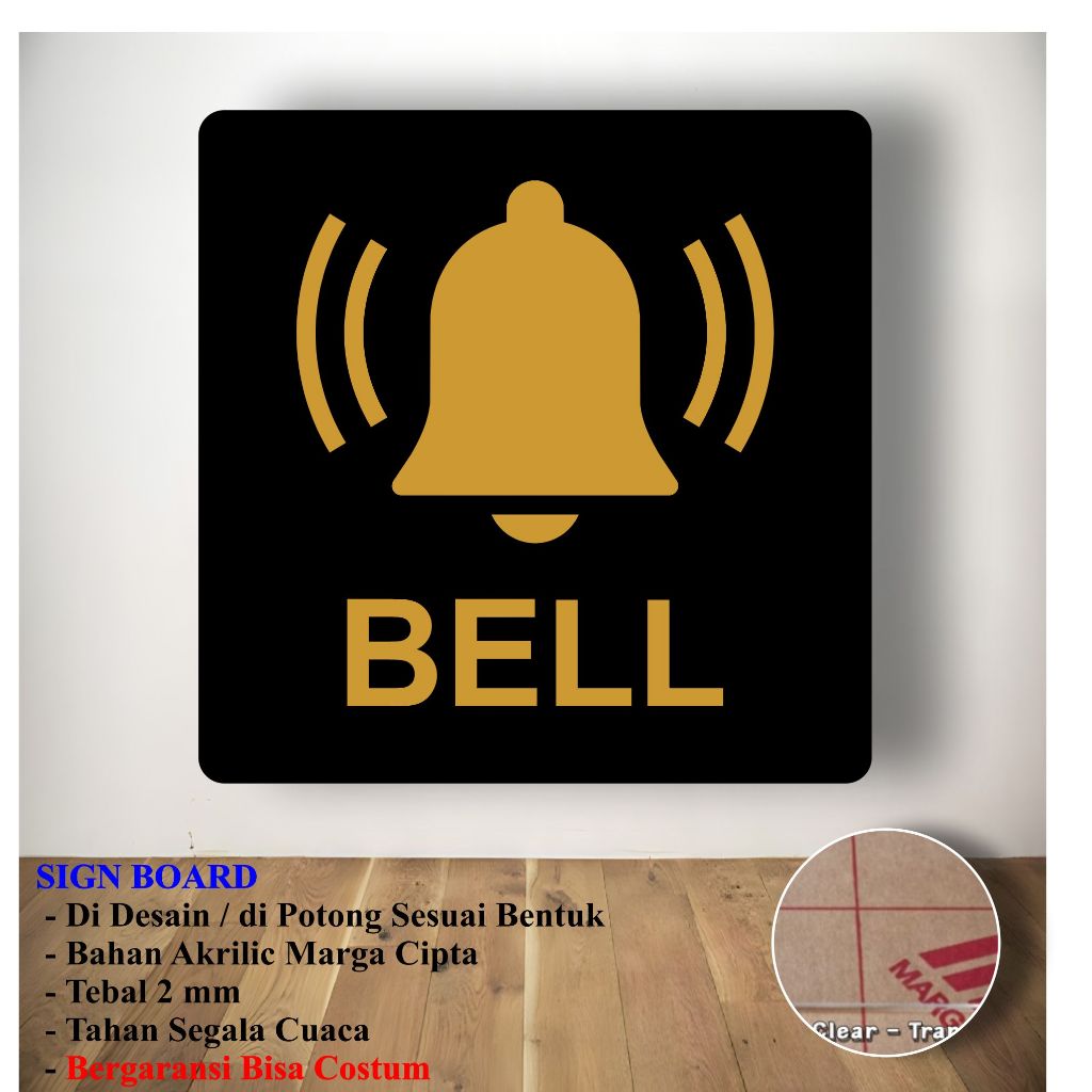 Jual Tekan BELL Akrilik Sticker Signboard | Shopee Indonesia