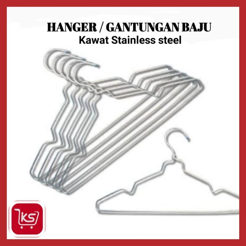 Jual GANTUNGAN HANGER BESI STAINLESS (ISI 10PCS) | Shopee Indonesia