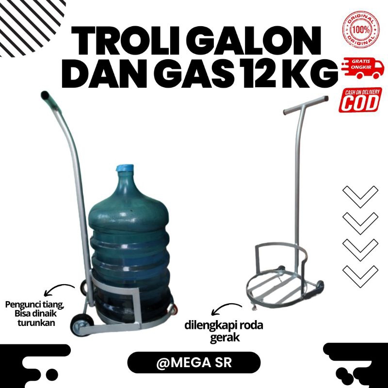 Jual TROLI GALON/TROLI BESI/TROLI GAS 3KG/GAS 5.5/GAS 12KG/RODA GAS ...
