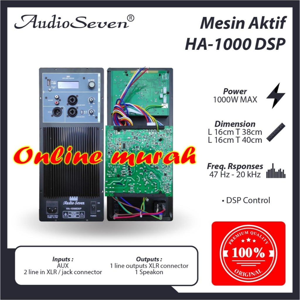 Jual mesin speaker aktif power kit aktif audio seven ha 1000 dsp ha1000 ...