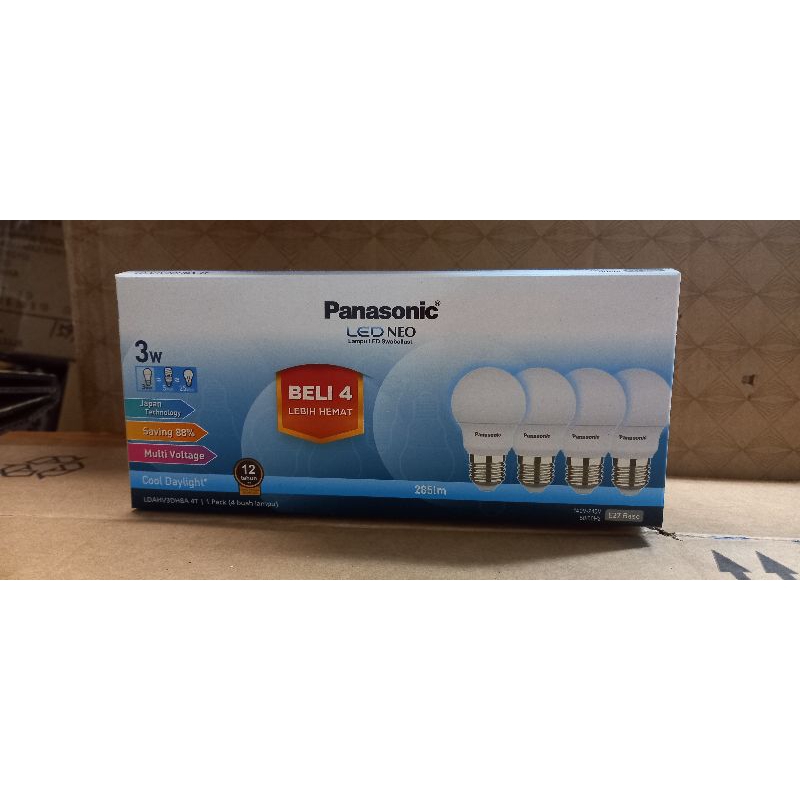 Jual PANASONIC LED BULB PAKET ISI 4 PCS (3WATT, 5WATT) | Shopee Indonesia