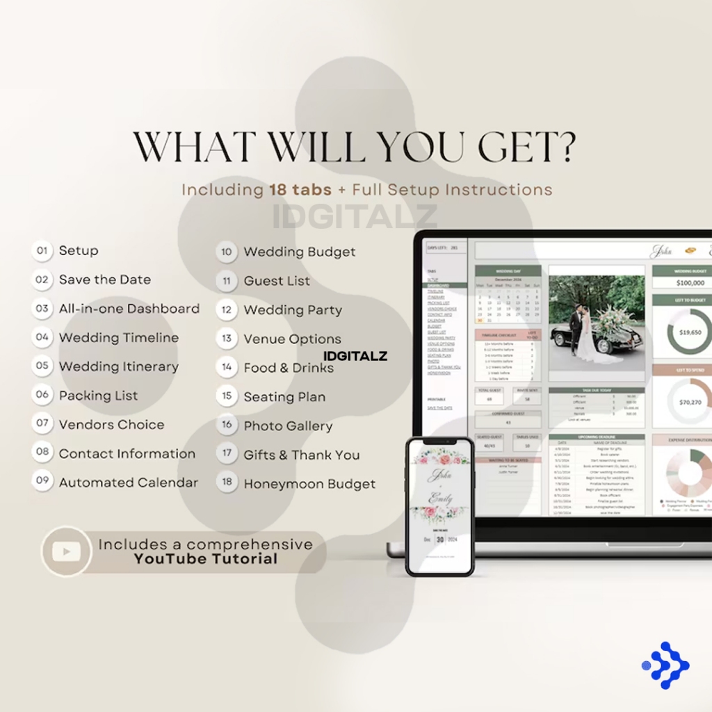 Jual [T0111] Ultimate Wedding Planner Spreadsheet Excel & Google Sheets ...