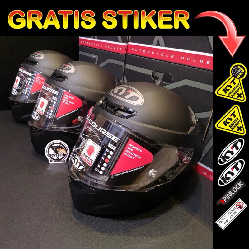 Jual Helm KYT TT course TTC TT Course Solid Black Doff | Shopee Indonesia