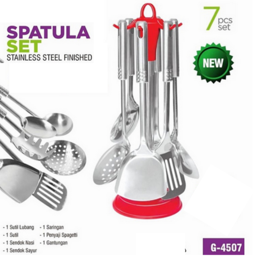 Jual Spatula Set Stainless Steel GSF 4507/Spatula Stainless Set isi 7 ...